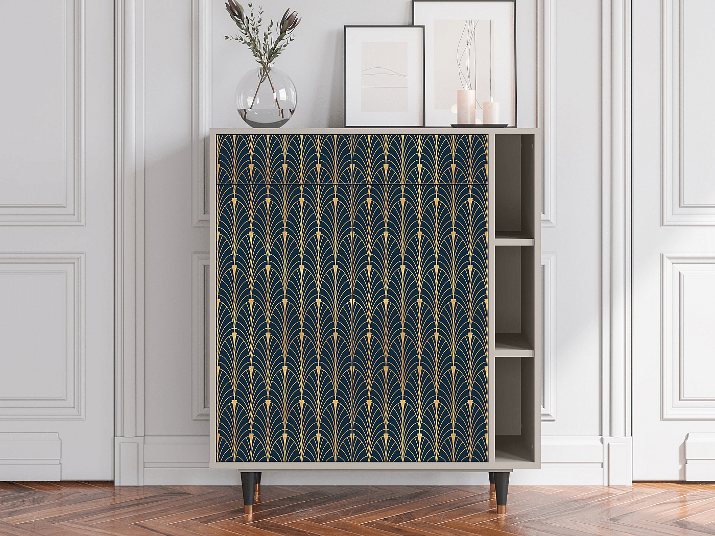 Sideboard - 96х110х41 cm - BS6 - Flower of the Nile, Sand