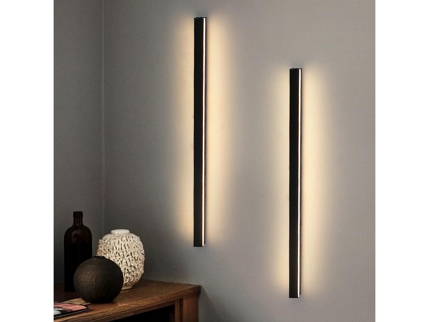 NETTLIFE - Pack de 2 luces LED de pared modernas para interiores, 80 cm ...