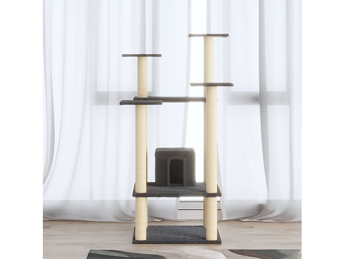 Árvore para gatos com arranhadores de sisal Cinza escuro 110 cm