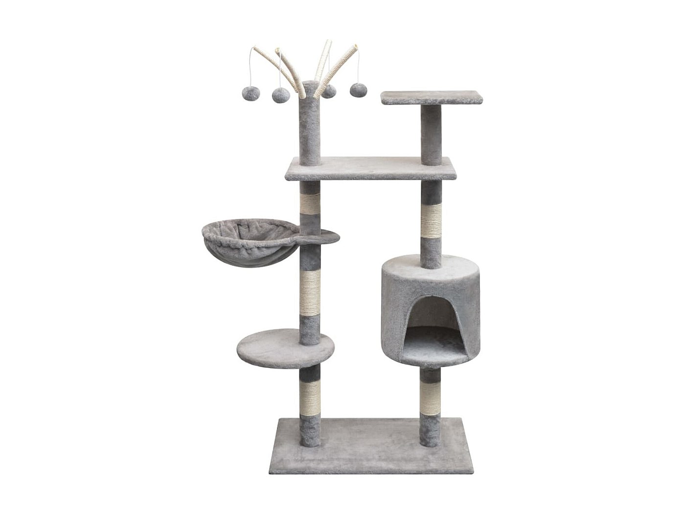 Árvore para gatos com arranhadores de sisal 125 cm Cinza