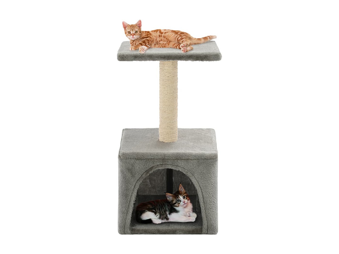 Árvore para gatos com arranhadores de sisal 55 cm Cinza