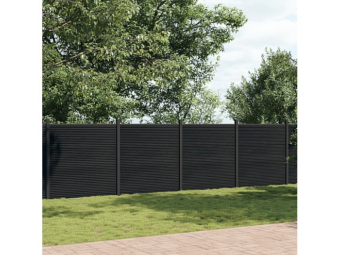 Panneau de cl?ture gris 1737x186 cm WPC