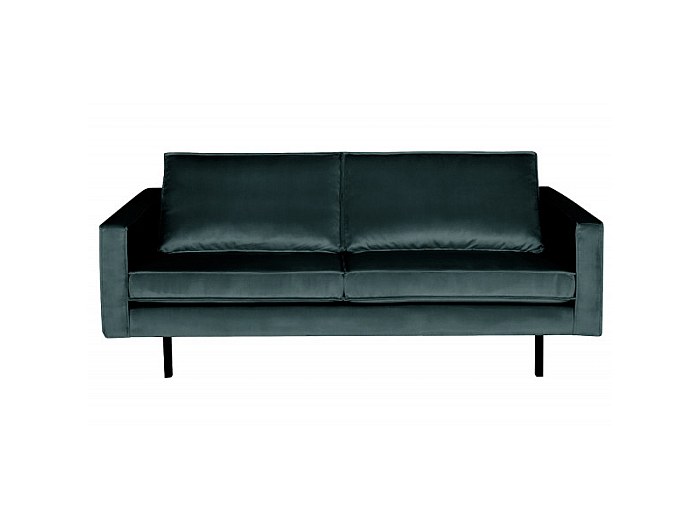 RODEO - Canapé 2 places velours bleu canard