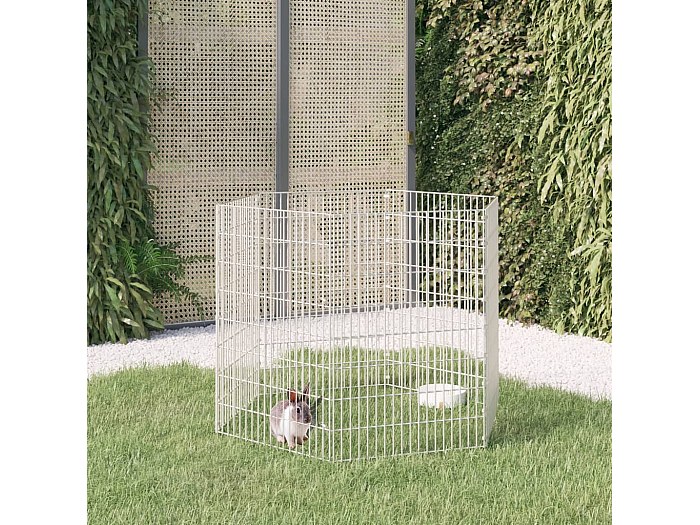 Recinto per animali a movimento libero 6 pannelli 54x80cm ferro zincato