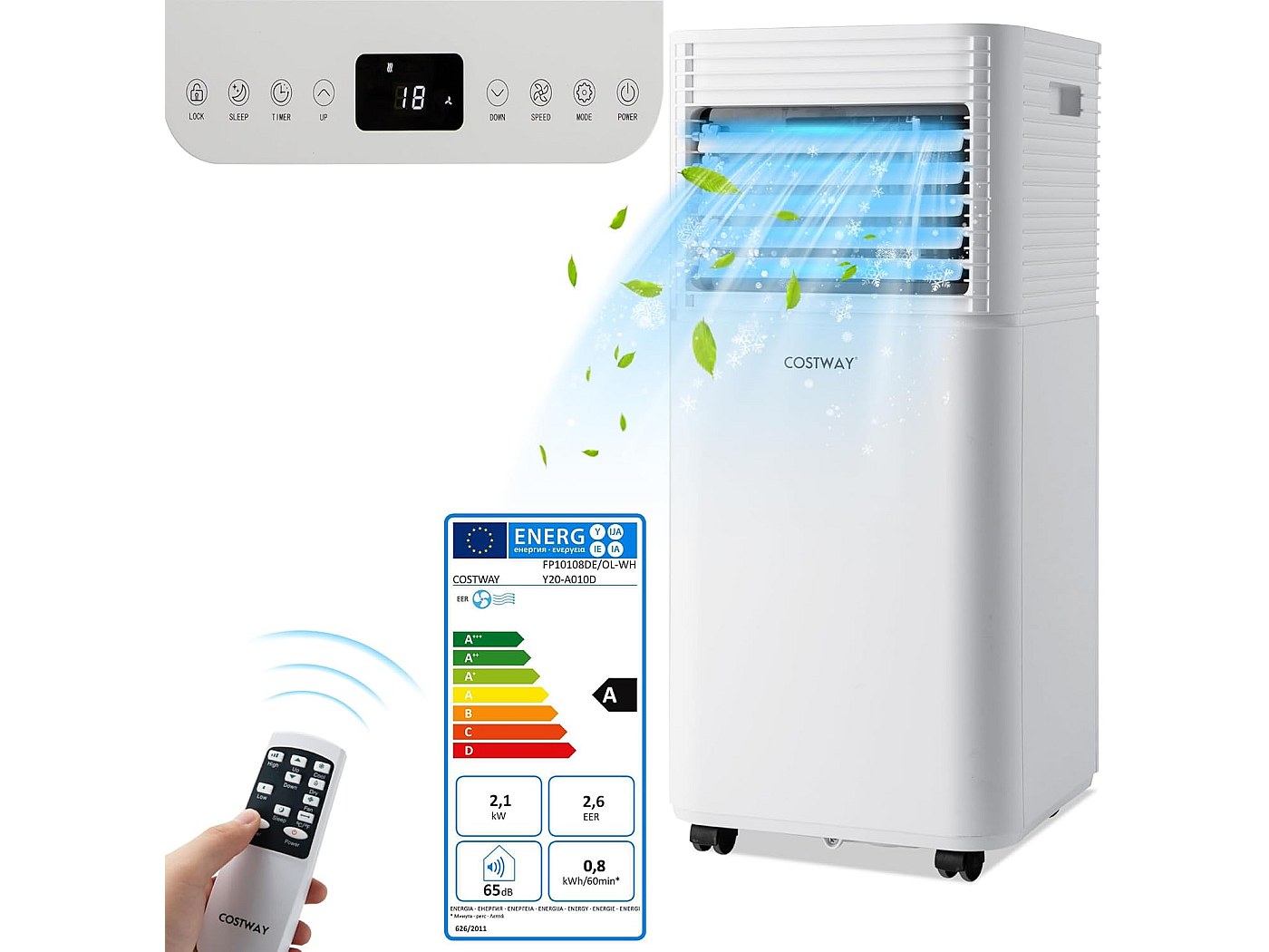 Climatiseur Mobile R290 4 en 1 - 7000 BTU 15 m² 2 kW [Classe ...