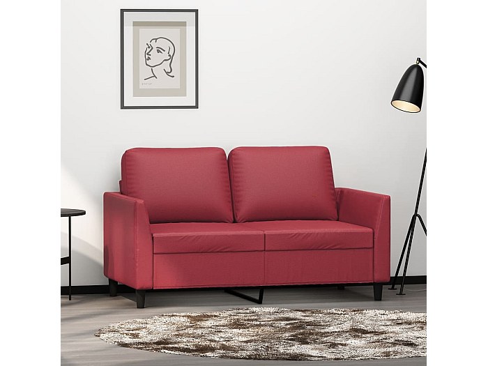 Divano 2 posti rosso bordeaux 120 cm Similpelle