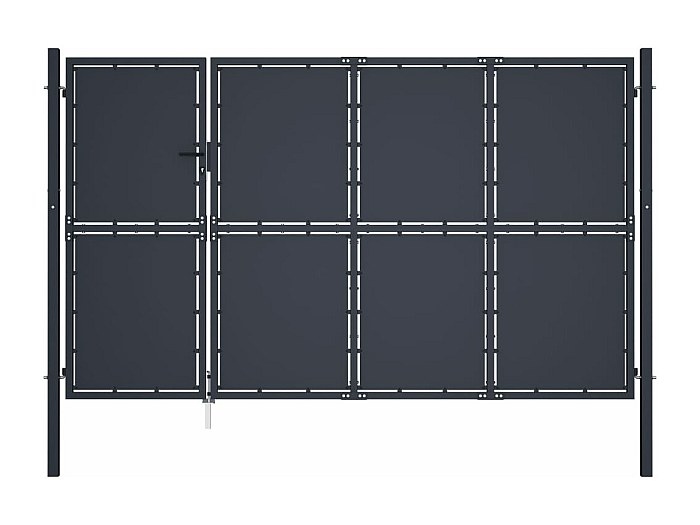 Portão de jardim Aço 350 x 200 cm Antracite