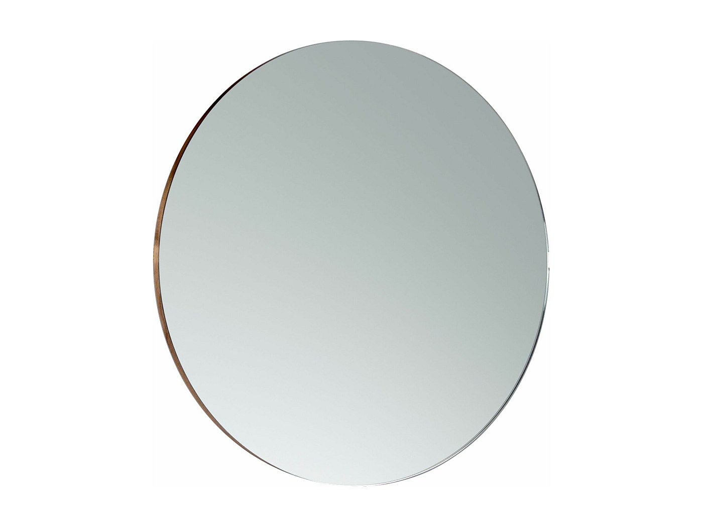 Miroir mural rond noyer