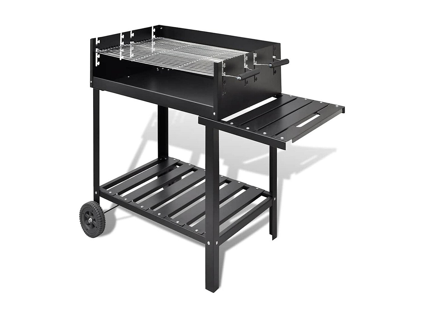 Supporto per barbecue a carbonella con 2 ruote