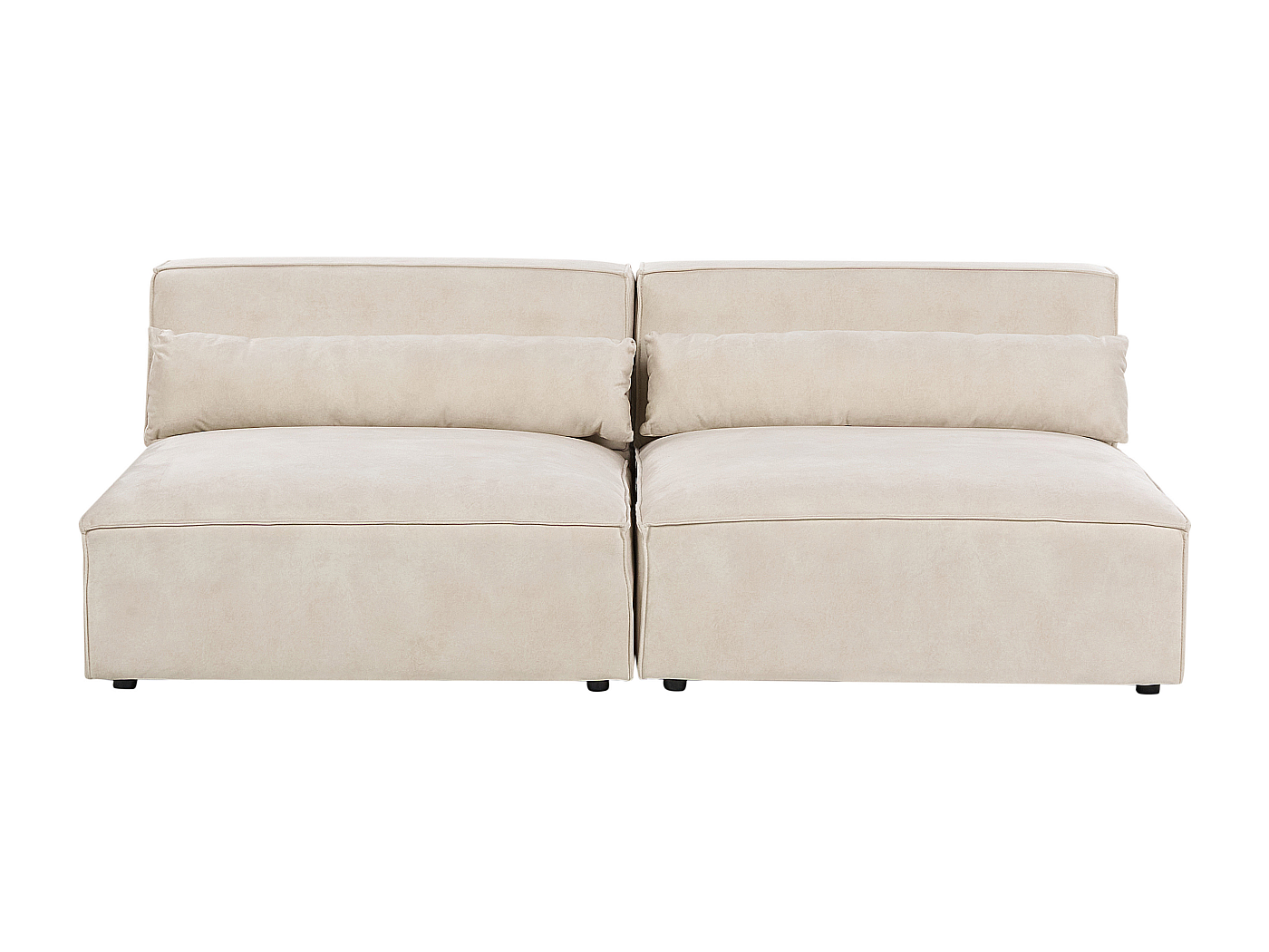 Modul 2-Sitzer Sofa ohne Armlehnen Samt beige mit 2 Dekokissen Skandi ...