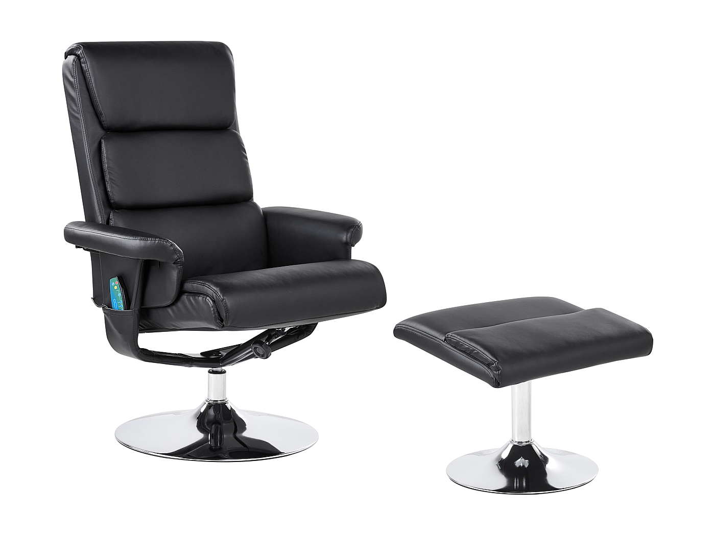 Sillón reclinable LEGEND con reposapiés Piel sintética Negro