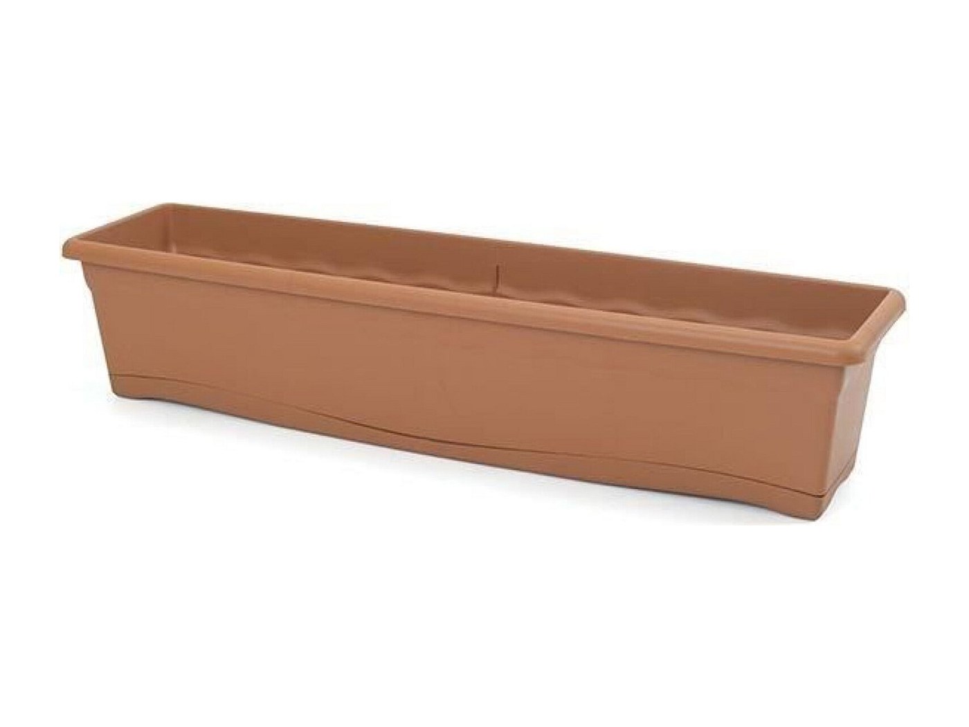 Rechthoekige plantenbak Ø 80 x 20 cm met schaal - Terracotta