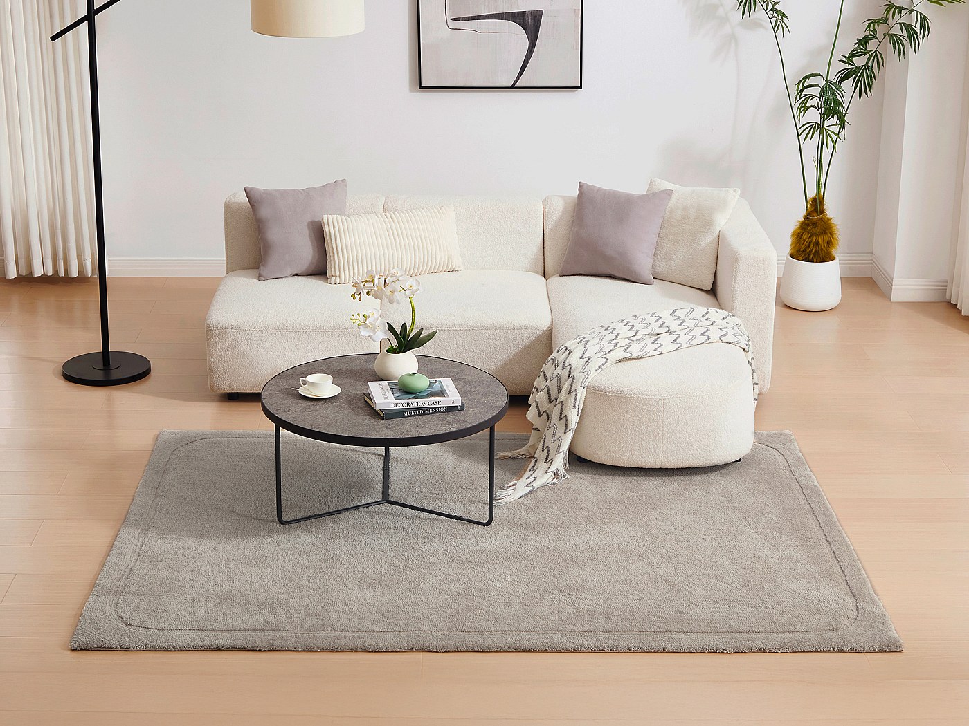 Teppe med middels lang luv, 160 x 230 cm, Taupe, VELINA