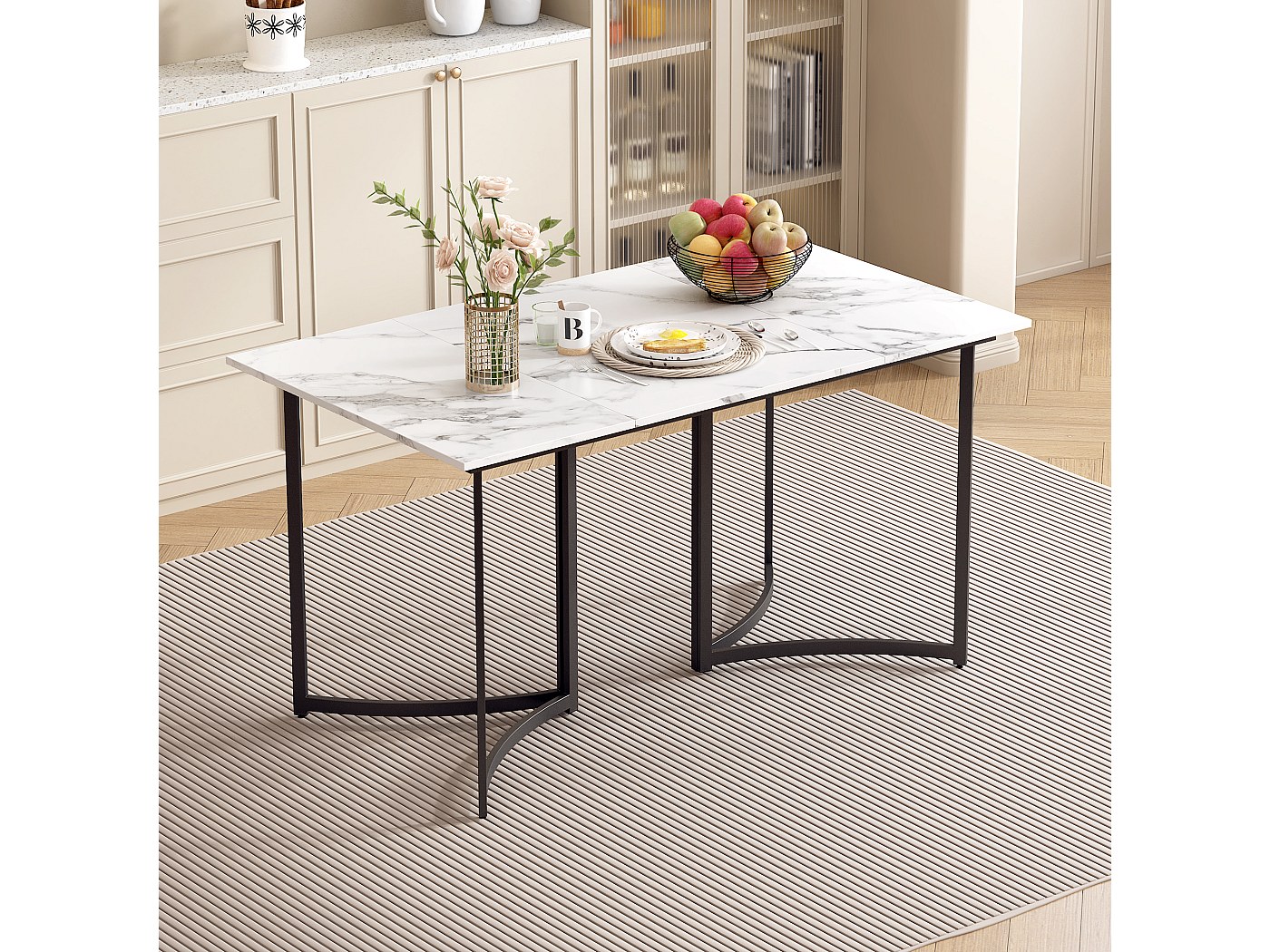 Mesa de comedor rectangular para 4 a 6 personas - 140 x 80 x 75,5 cm ...