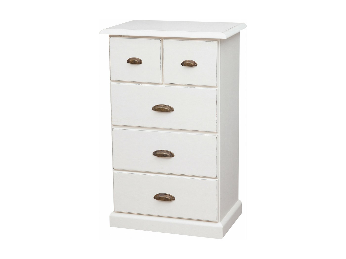 BISCOTTINI Commode - Bois Massif Finition Antique Blanche - Style ...