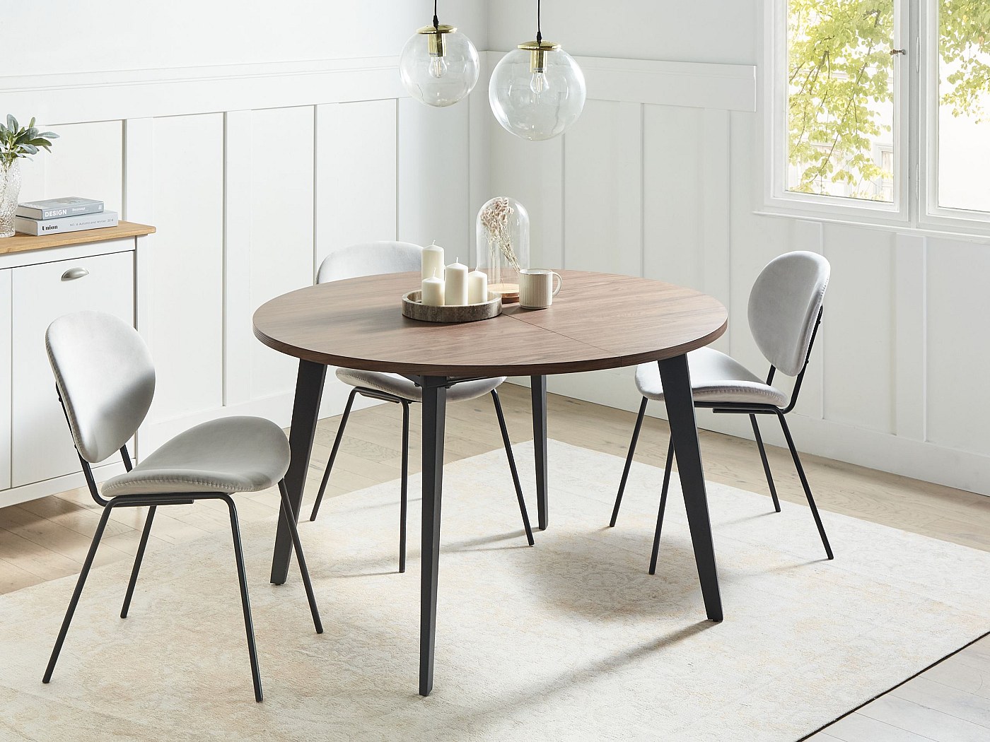 Table de salle à manger extensible BOVINA Marron foncé 120/150 cm 120 ...