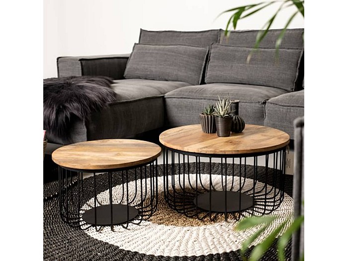 Ensemble de tables basses 2 pcs Maden Rond