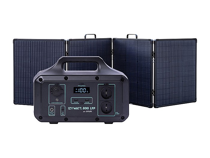 Pack générateur solaire LFP Izywatt 800 + panneau solaire 200W - Orium