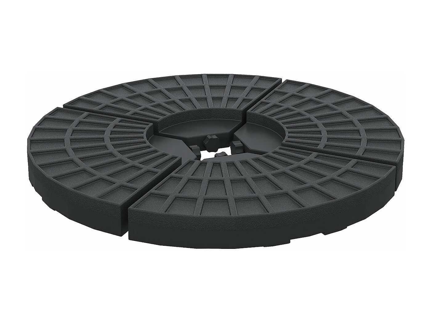 Pesos Recarregáveis para Chapéu de Sol Cruzado - Preto, HDPE, 48x48x8 cm