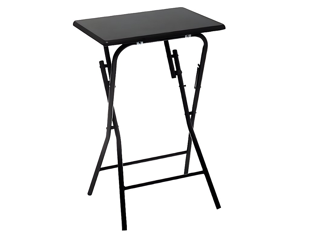 Table d'appoint pliante en MDF et métal coloris noir - L.48 x l.38 x H ...