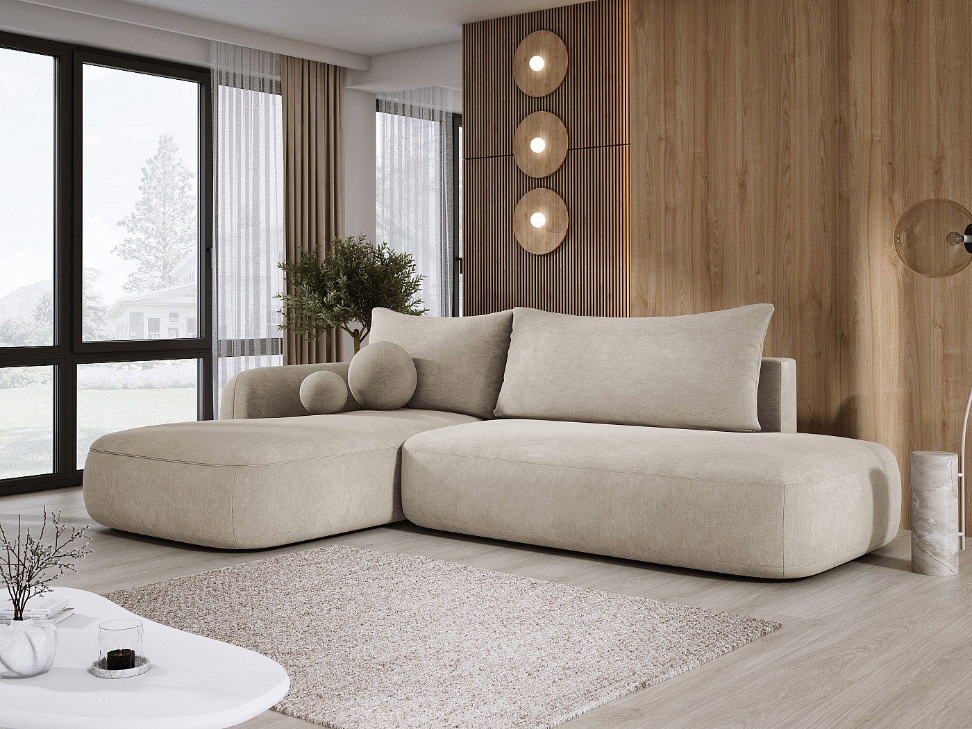 Canapé d'angle BABU avec lit – Sofa convertible moderne CLOUD ...