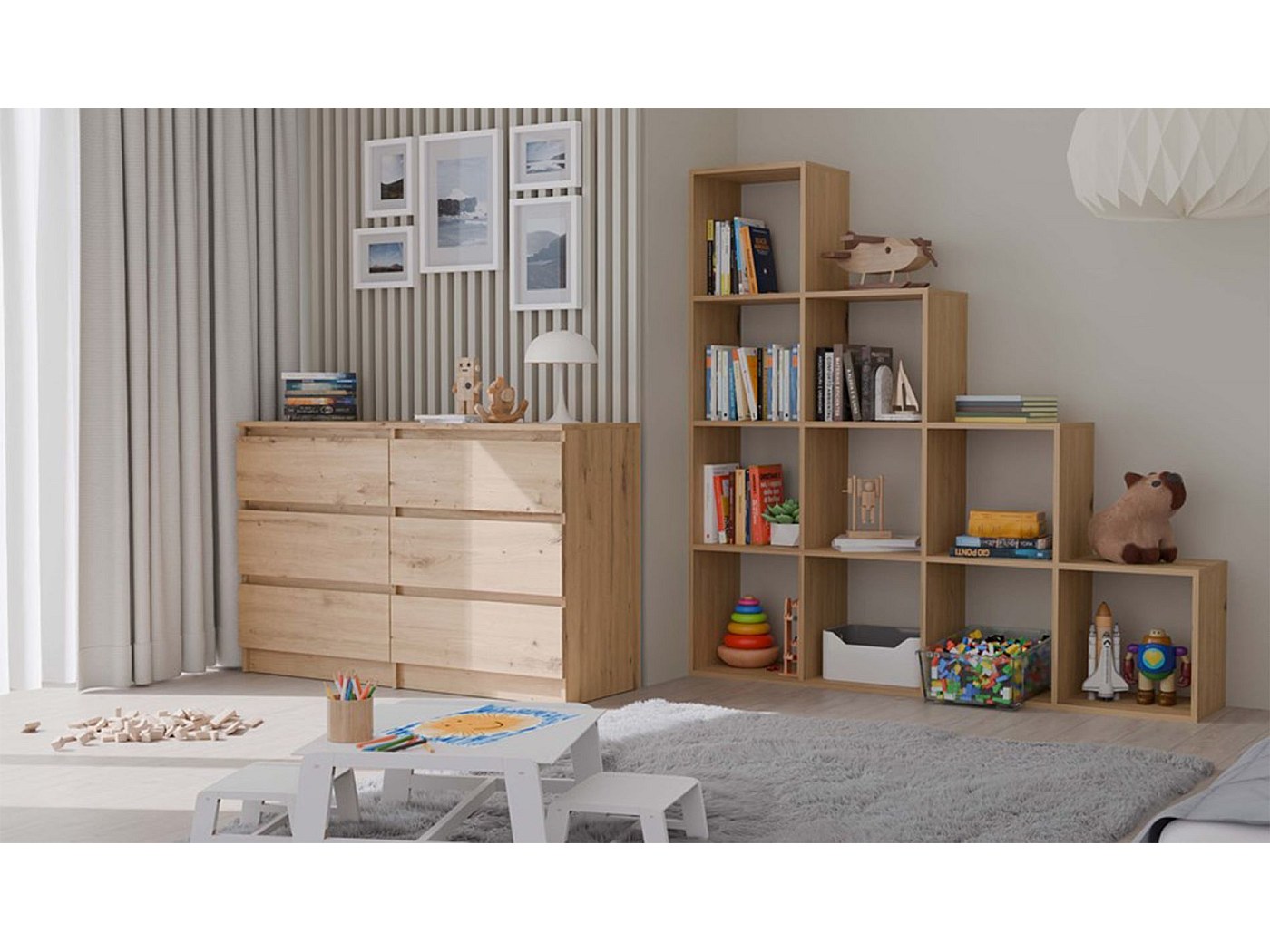 Stufenregal mit zehn Regalfächern - Artisan-Eiche - 153 cm - STEPI