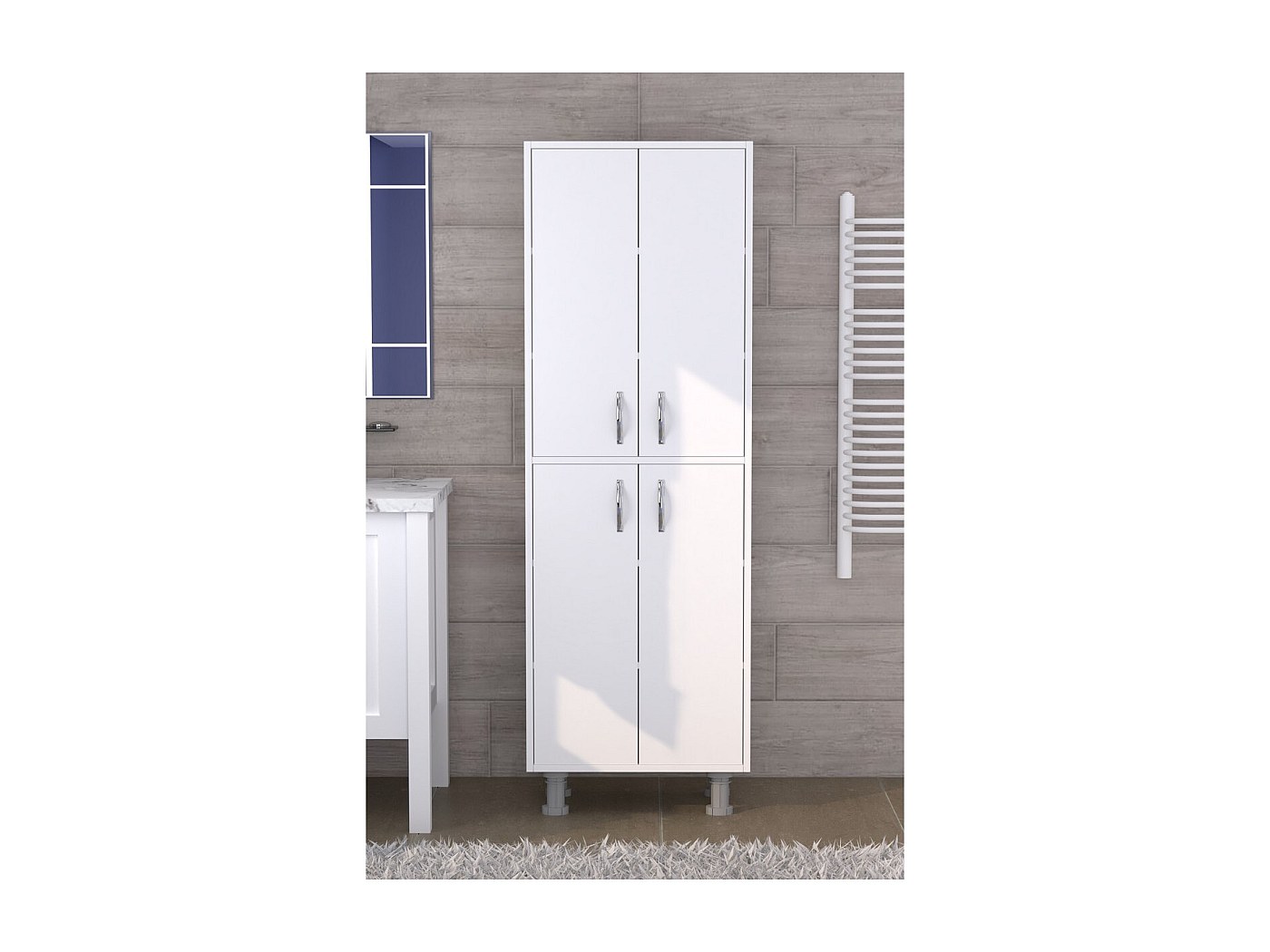 Armoire Mathilde, Blanc, 30x61x180 cm, Epikasa