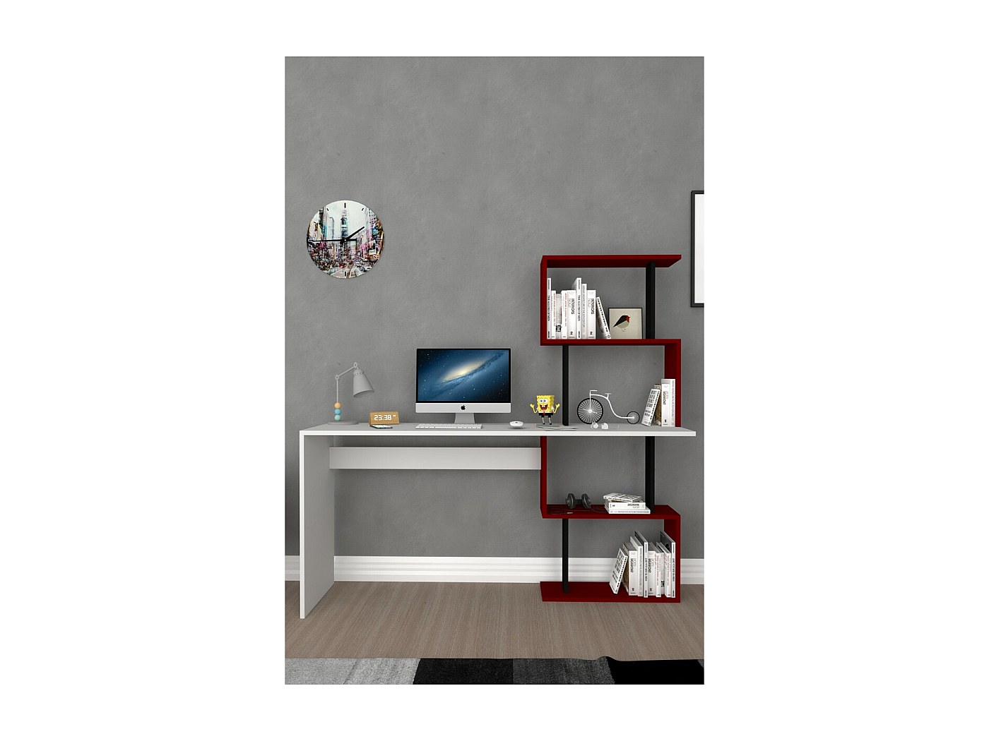 Escritorio Ariana, Blanco, 45x160x138 cm, Epikasa