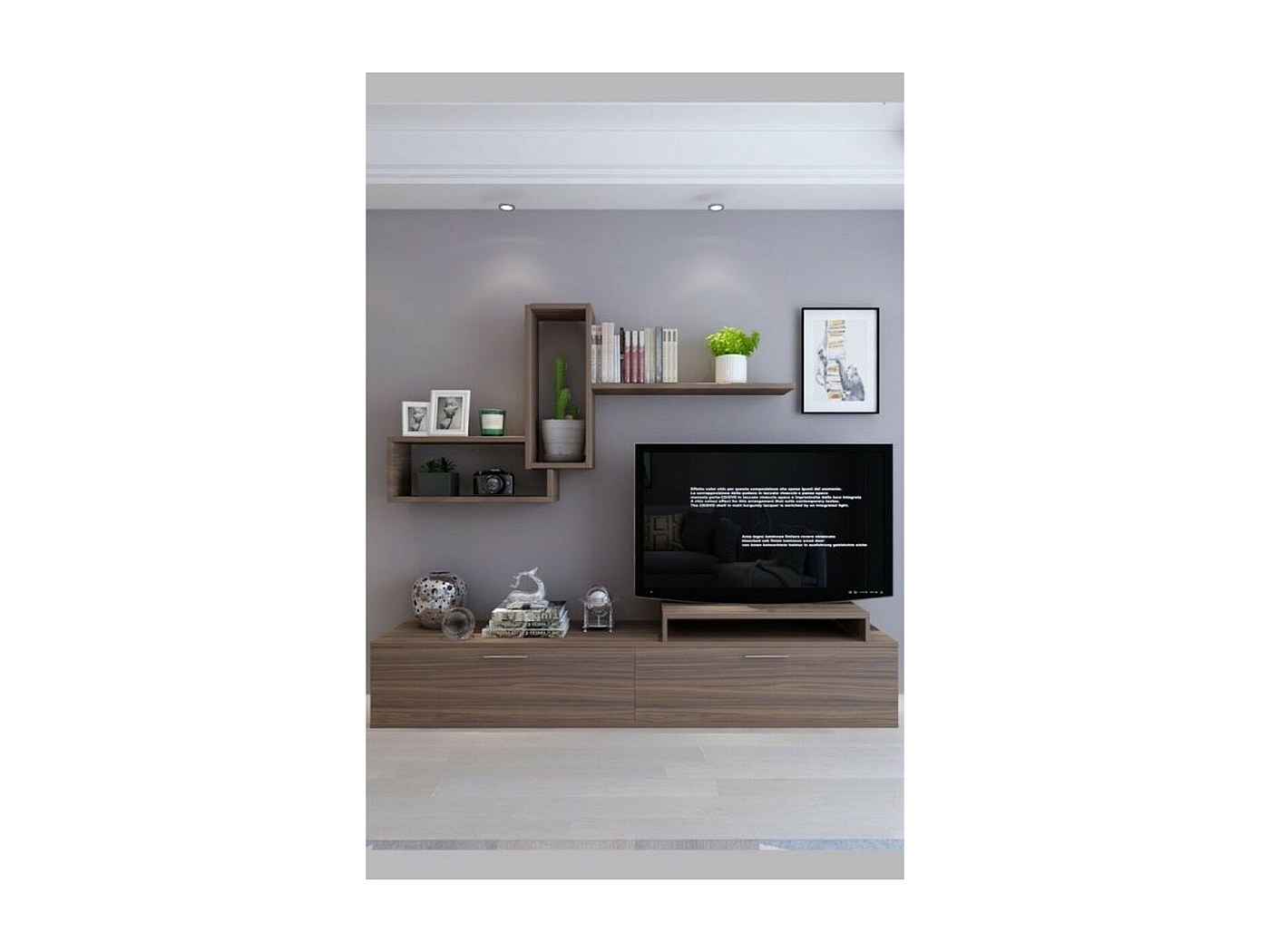 Mueble TV Caleb, Marrón, 15x150x80 cm, Epikasa