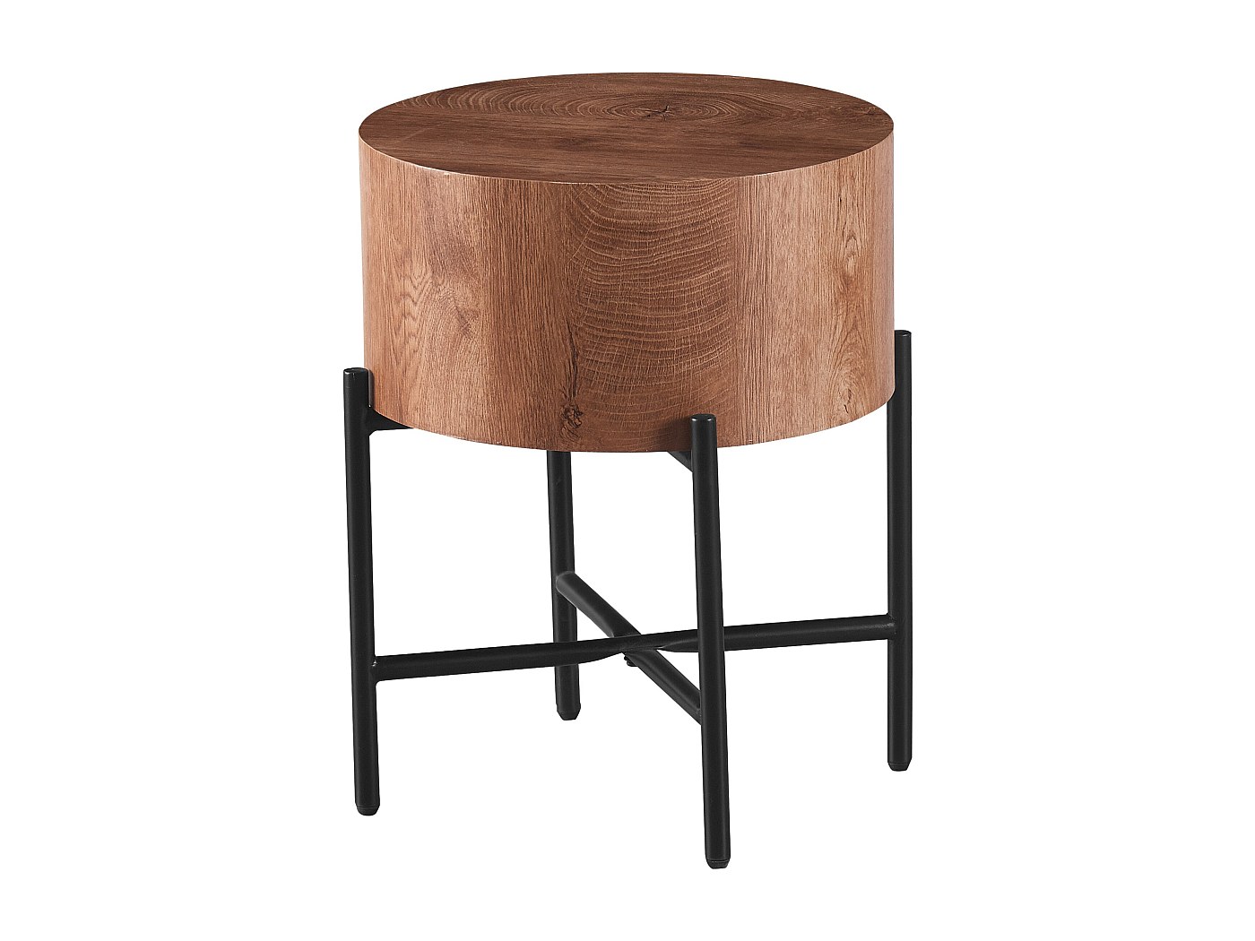 Table Basse Mdf Et Métal Marron Makina