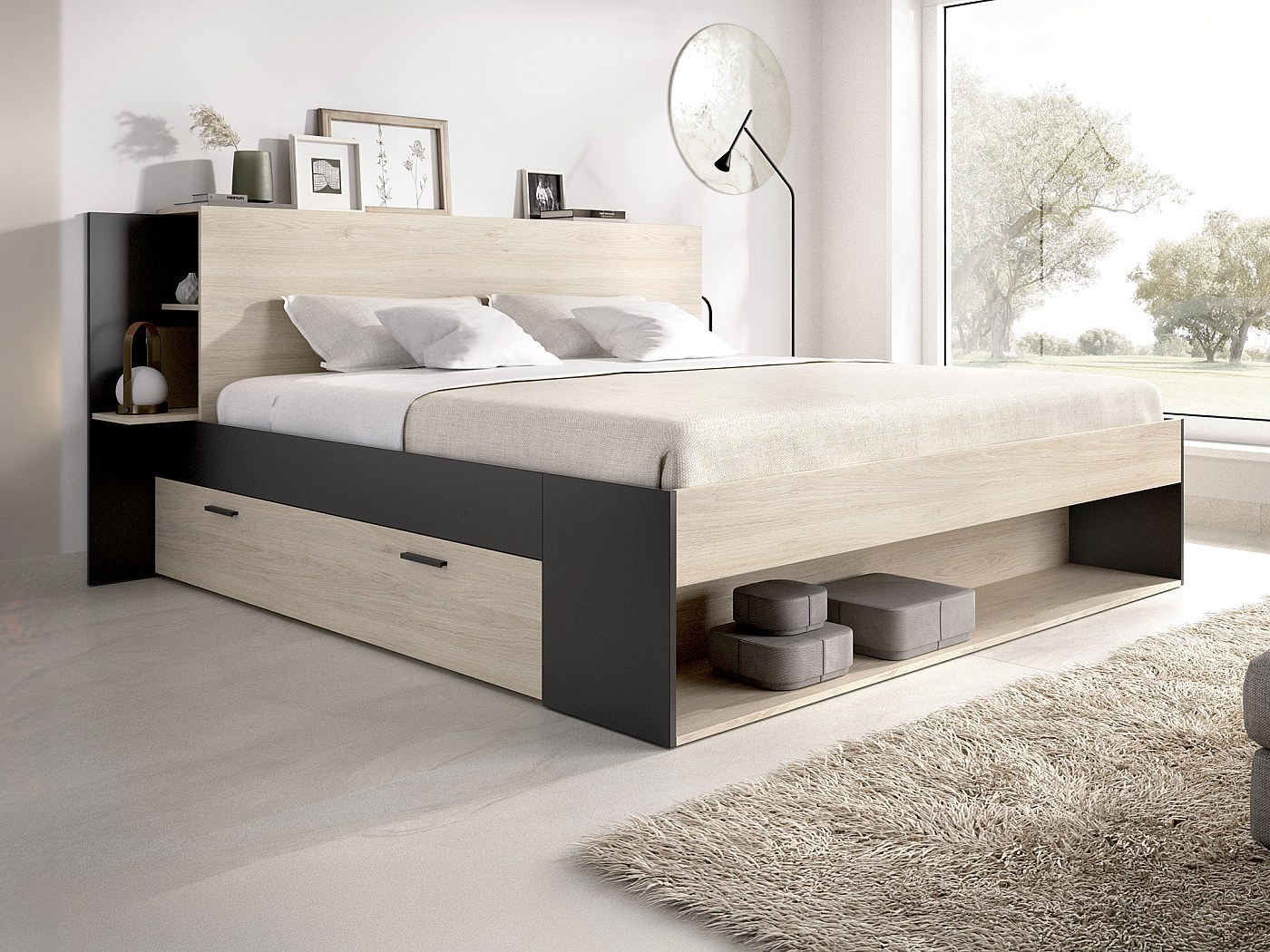 Lit 140x190 Avec Rangement Et Sommier