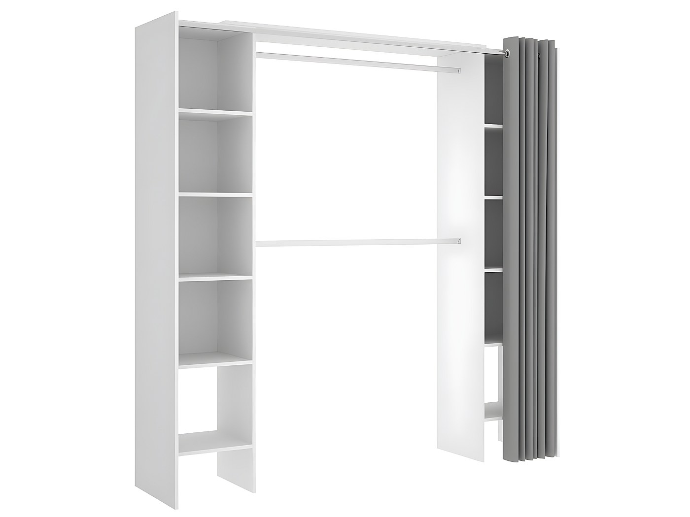 Armoire placard extensible coloris blanc - Longueur 110-180 x Hauteur 205 x Profondeur 50 cm
