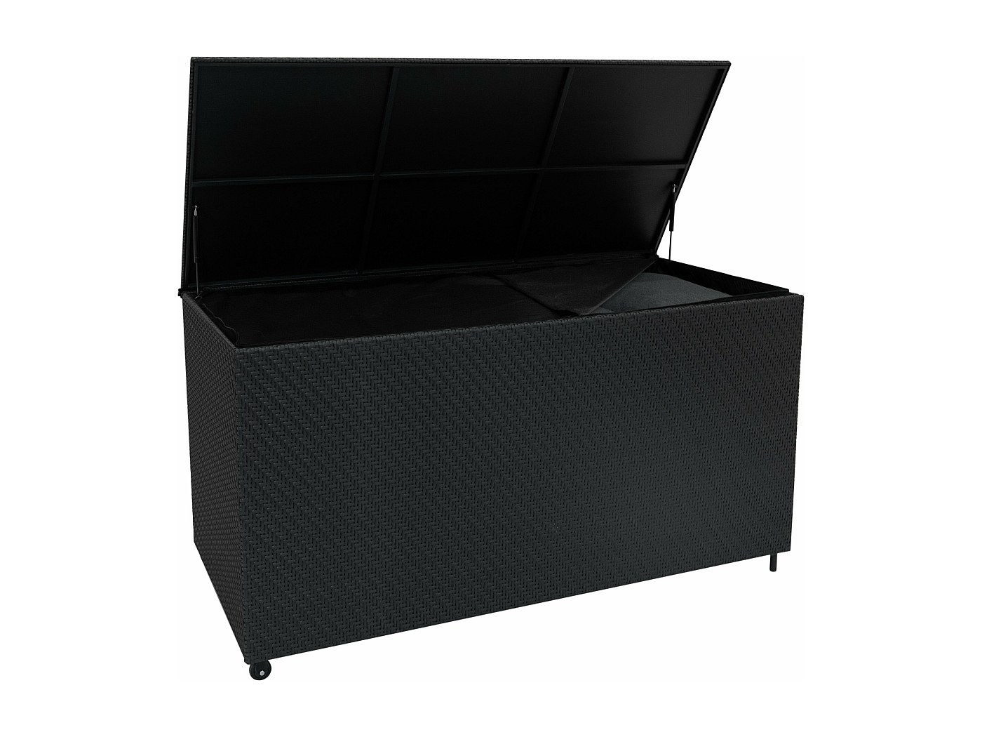 Rotan Tuin Opbergbox Serafina Zwart Groot Kussenbox 700L Buiten Terras