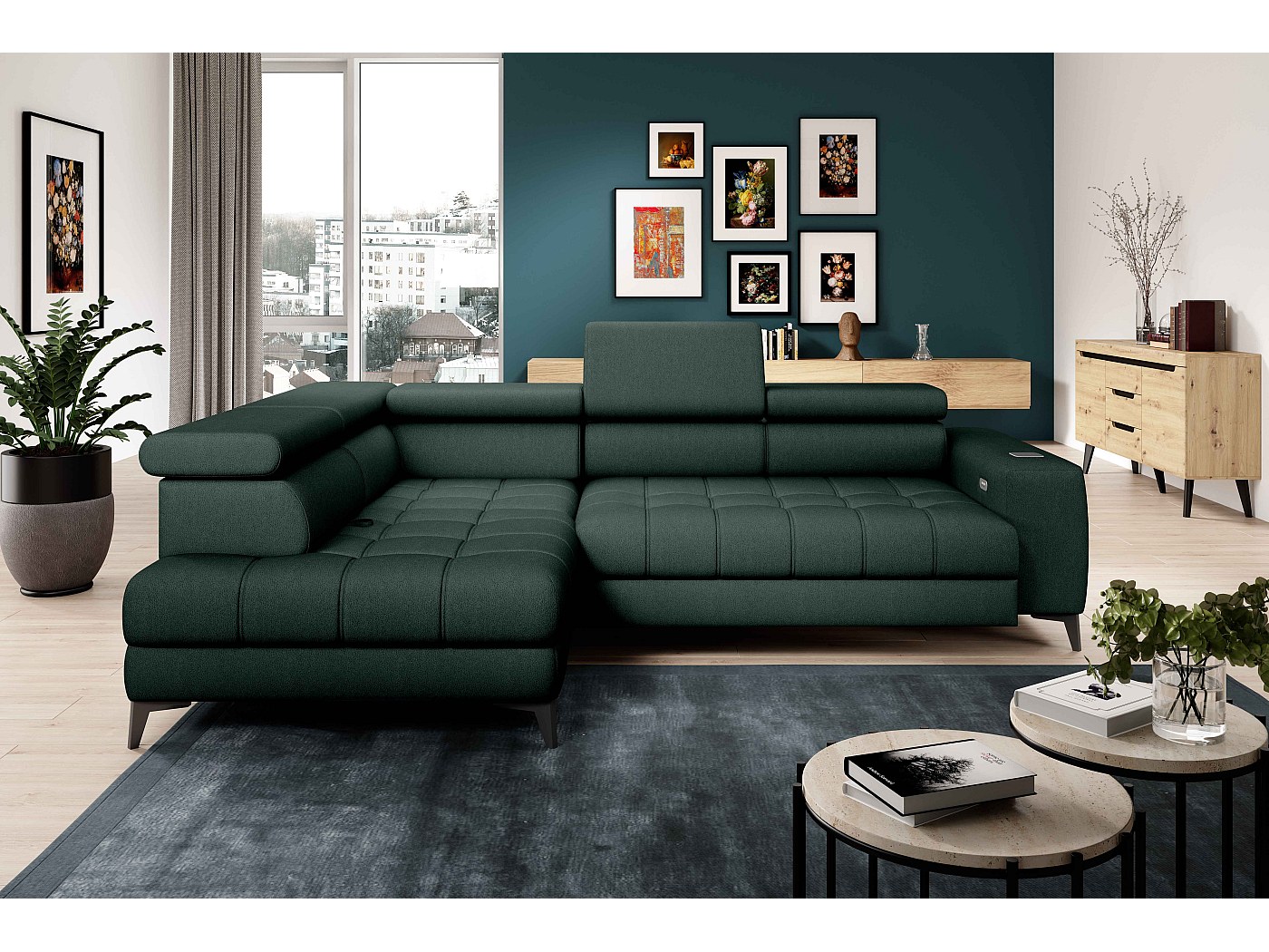 BAGGIO Ecksofa 280x196cm, Schlaffunktion, Bettkasten, elektrisch ...