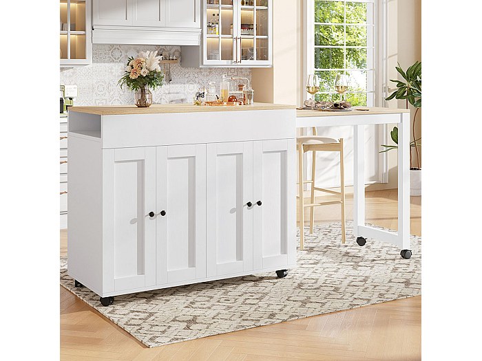 Table de bar moderne extensible 118-180cm avec 6 surfaces rangement ...