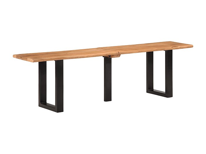 Banco de madera maciza de acacia y acero 160 cm