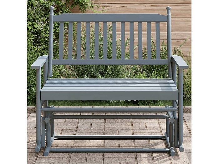 Banco deslizante madera maciza de álamo gris 118x70x104,5 cm