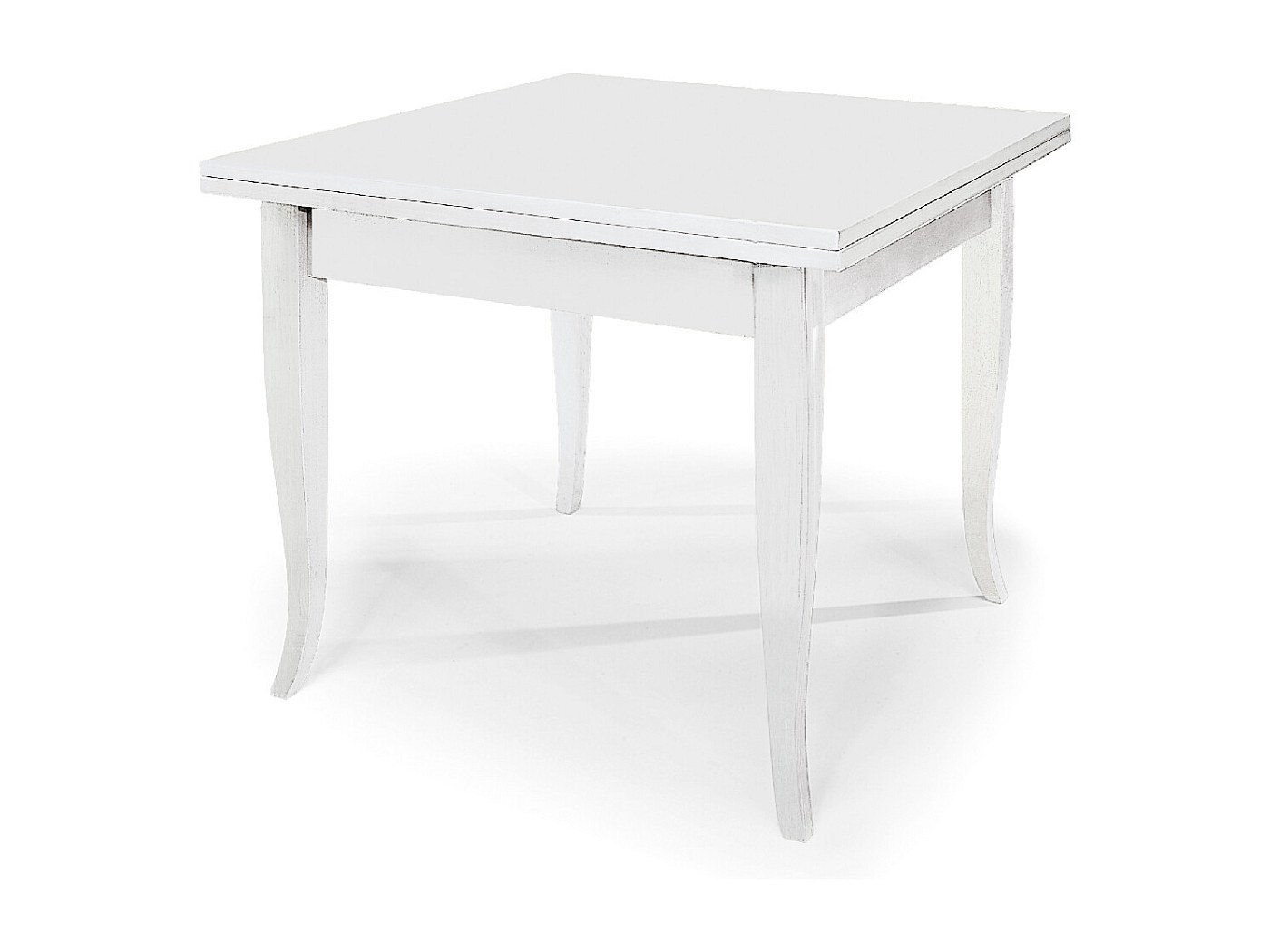 Table à rallonge pliante en bois blanc 80x80 - 160x80 cm - SANTA CROCE
