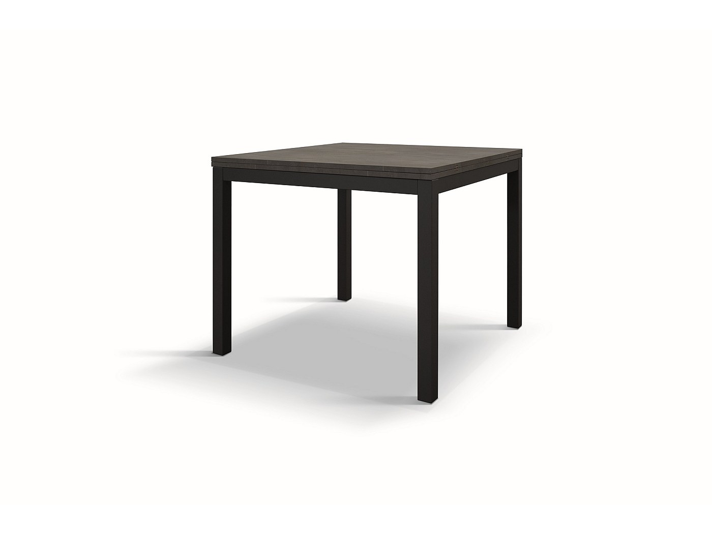 Table en bois, finition acier, métal anthracite, extensible 90x90 - TROPEA