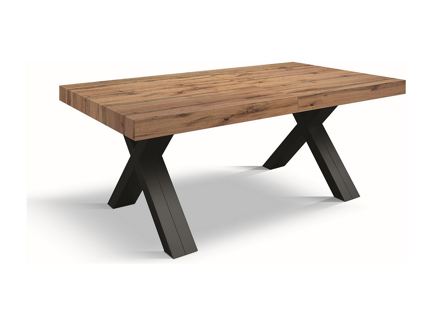 Tavolo legno rovere rustico,gambe a X legno antracite 180x90-480x90cm ...