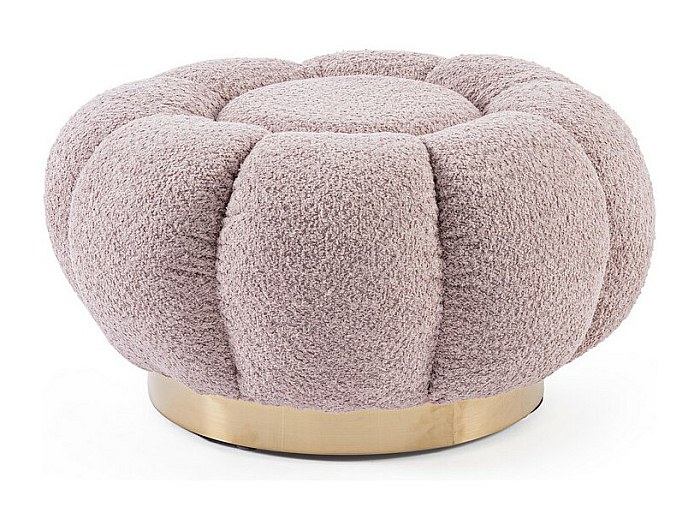 Antiek roze poef met bouclé-effect - FLOREL