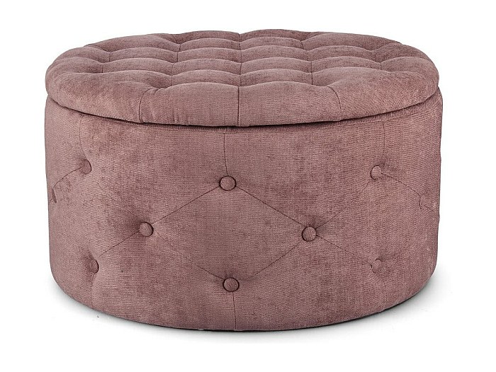 Pouf de rangement pour chaussures en tissu rose foncé - ERNESTINE