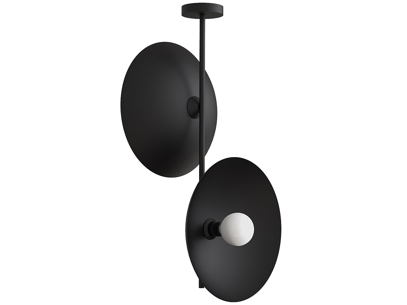 CASSINI Plafonnier, 2XE27, max 42W, métal, noir mat, D40cm