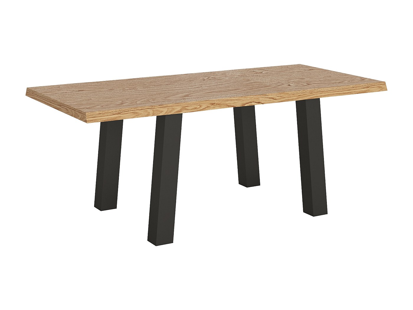 Table fixe 90x200 cm Svalen chêne écorcé pieds anthracite