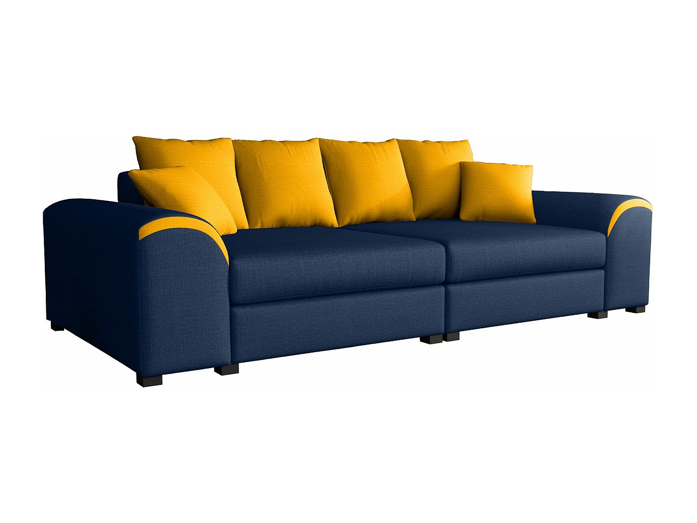 CANAPÉ avec coussins Brenna 4 places, Fancy 79 + Fancy 48 (Bleu foncé ...