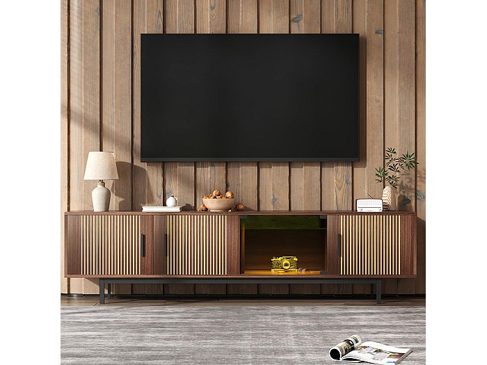 Mobili TV, basi con texture scolpite, mobili TV con strisce luminose a ...