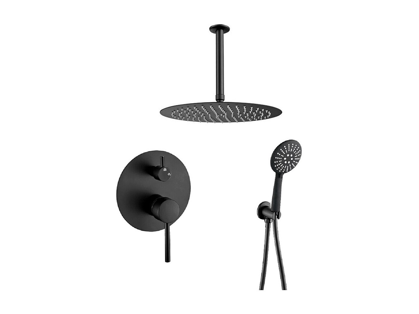 Kit de douche à encastrer AVA noir mat