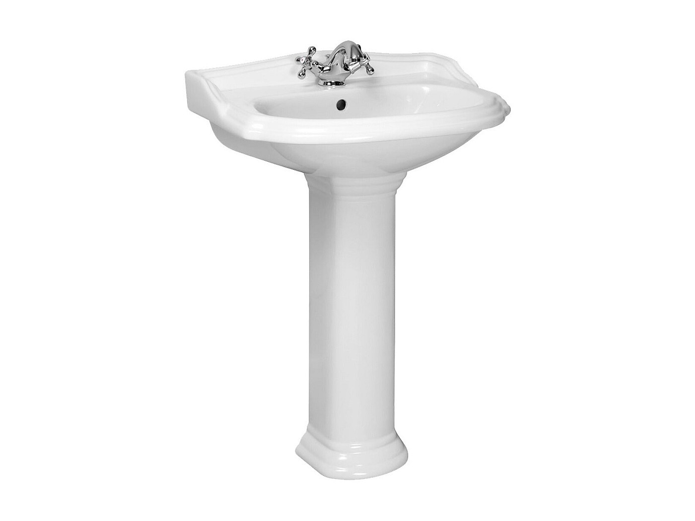 Lavabo rétro sur colonne ABERY 58 cm en céramique