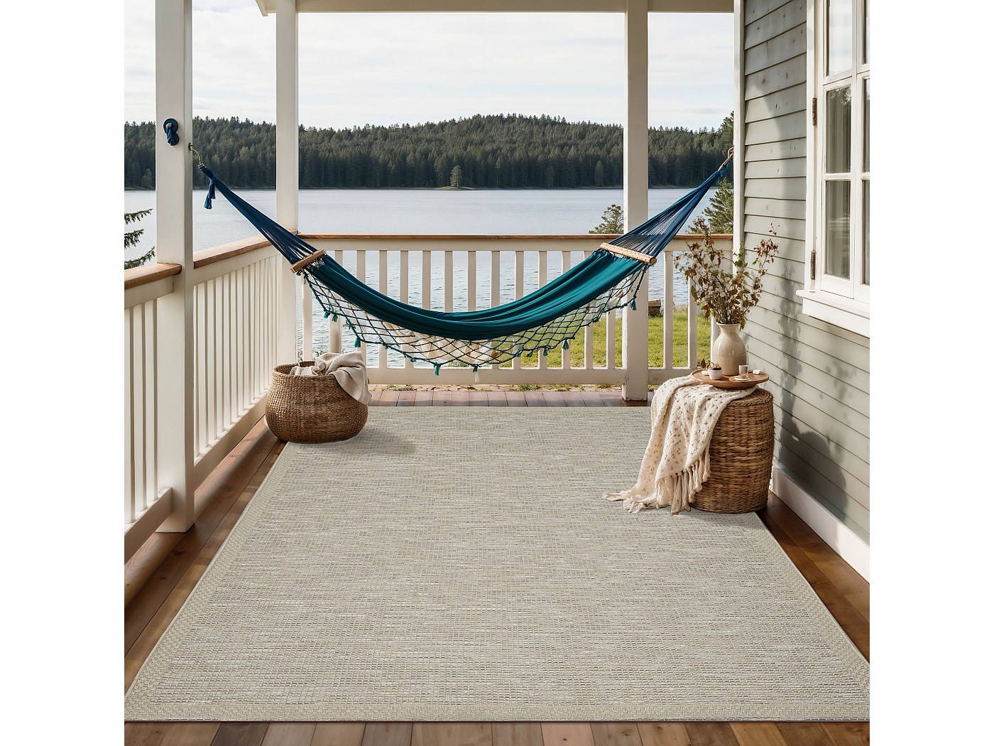 Tappeto esterno interno design moderno - Grigio beige - 200 x 280 cm ...