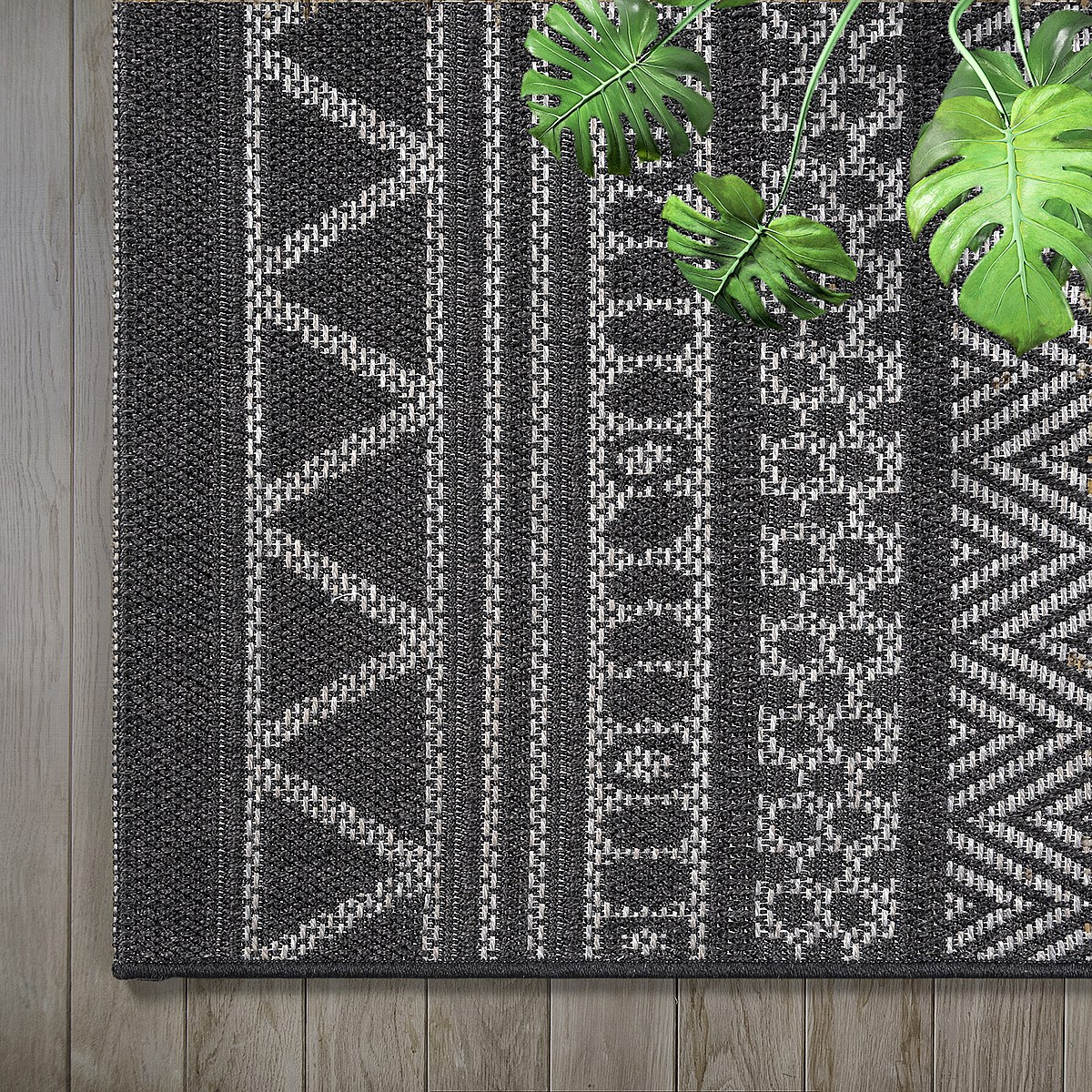 Tappeto esterno interno design moderno - Antrazite - 80 x 150 cm - CALGARY